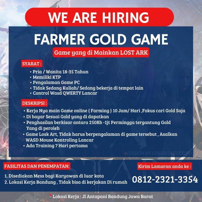 Lowongan Kerja Farmer Gold Game di Depo Gamer - LokerBandung.id