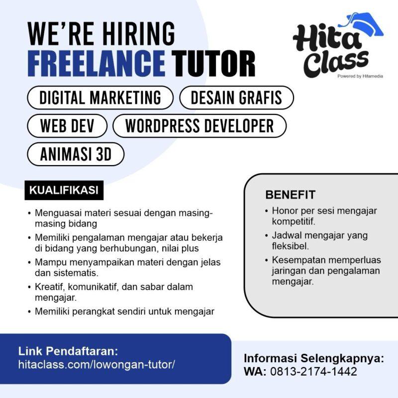 Lowongan Kerja Freelance Tutor: Digital Marketing - Desain Grafis - Web ...