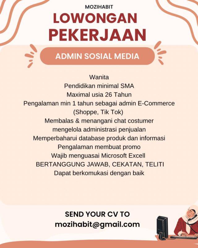 Lowongan Kerja Admin Sosial Media di Mozi Habit - LokerBandung.id