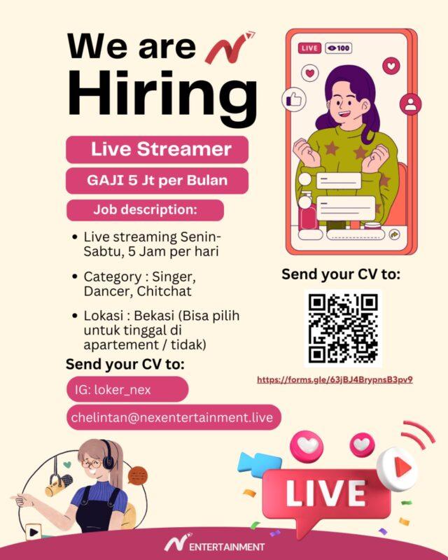 Lowongan Kerja Live Streamer di NEX Entertainment - LokerBandung.id