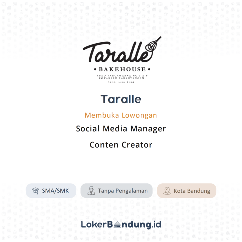 Lowongan Kerja Social Media Manager - Conten Creator di Taralle ...