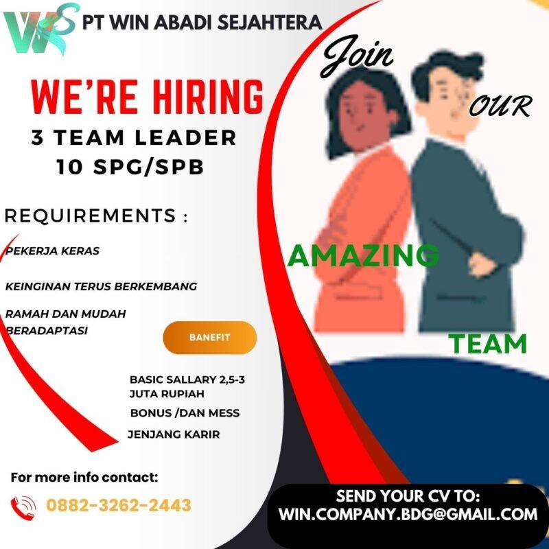 Lowongan Kerja Leader - SPG/SPB di PT. Win Abadi Sejahtera - LokerBandung.id