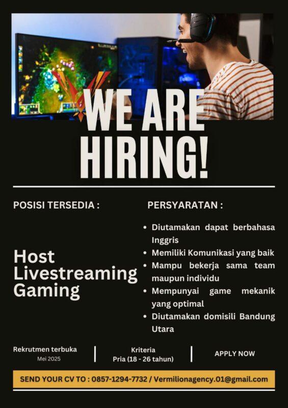 Lowongan Kerja Host Livestreaming Gaming di Vermilion Agency ...