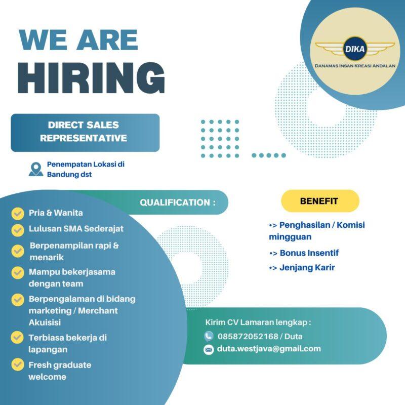 Lowongan Kerja Direct Sales Representative di PT. Danamas Insan Kreasi Andalan - LokerBandung.id