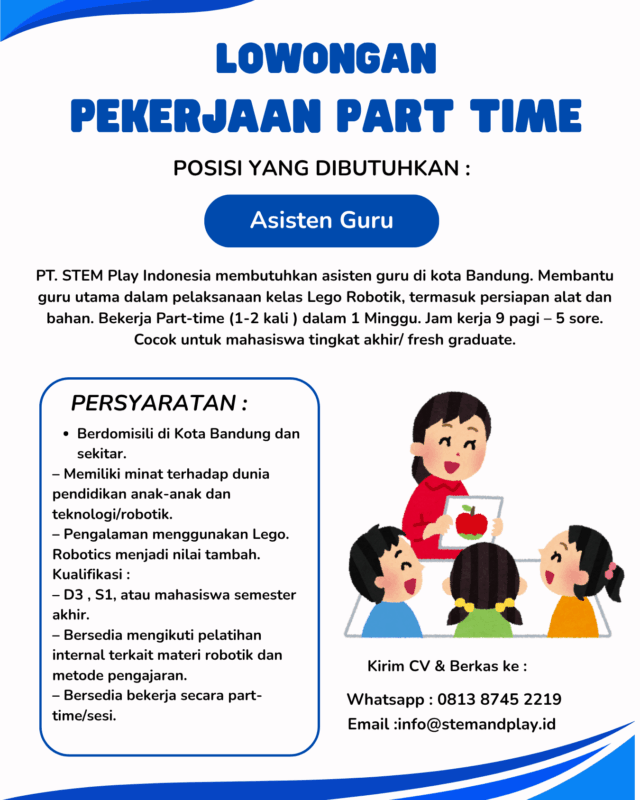 Lowongan Kerja Asisten Guru di STEM & Play Indonesia - LokerBandung.id
