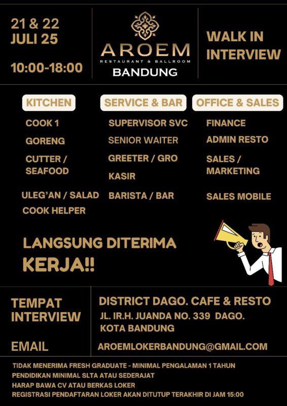 Lowongan Kerja Kitchen - Service & Bar - Office & Sales di Resto Aroem ...