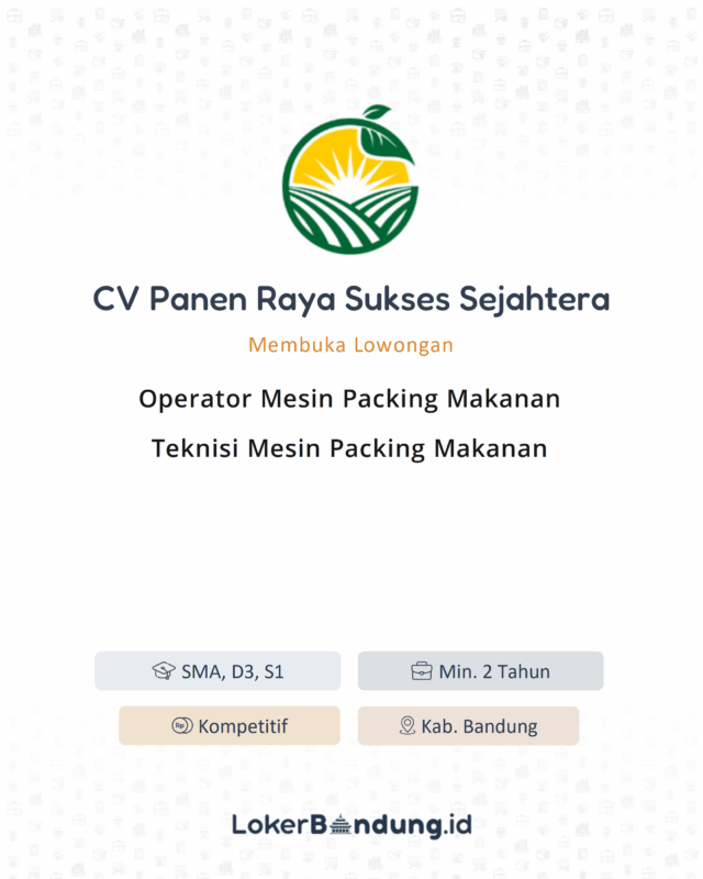 Lowongan Kerja Operator Mesin Packing Makanan - Teknisi Mesin Packing ...