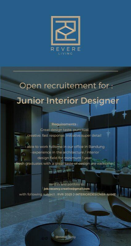 Lowongan Kerja Junior Interior Designer di REVERE Architecture ...