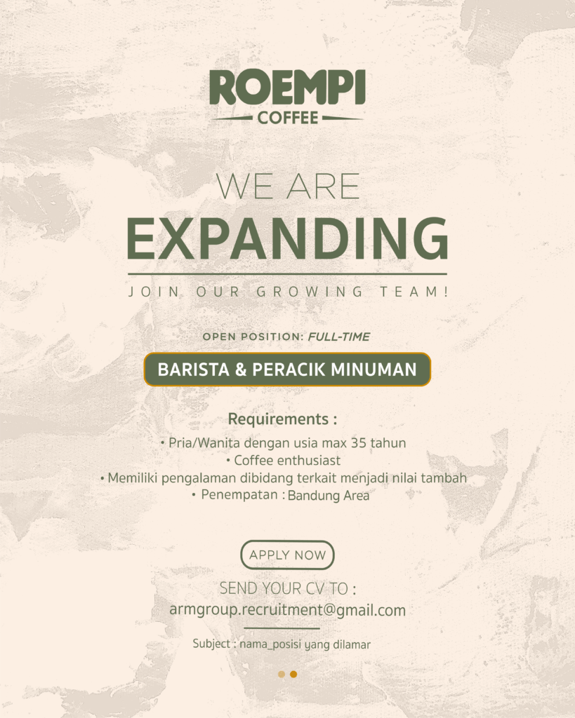Lowongan Kerja Barista & Peracik Minuman di Roempi Coffee - LokerBandung.id