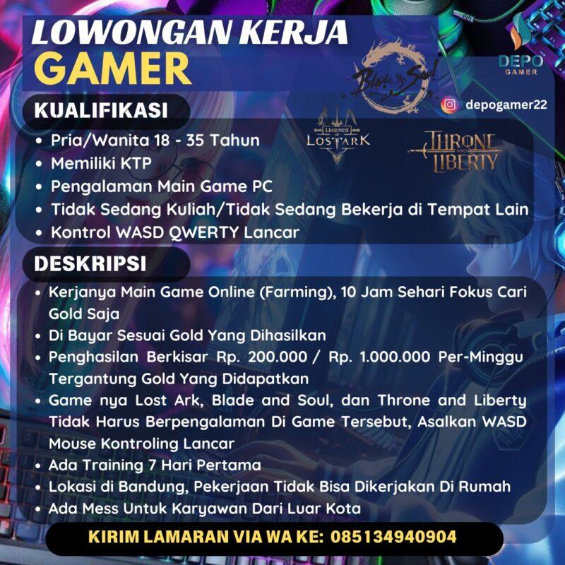 Lowongan Kerja Gamer di Depo Gamer - LokerBandung.id