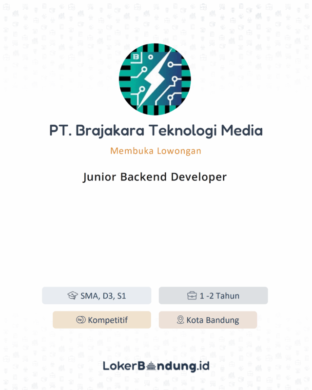 Lowongan Kerja Junior Backend Developer di PT. Brajakara Teknologi ...