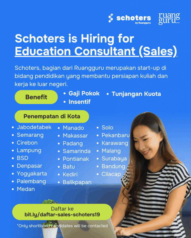 Lowongan Kerja Education Consultant (Sales) di Schoters by Ruangguru ...