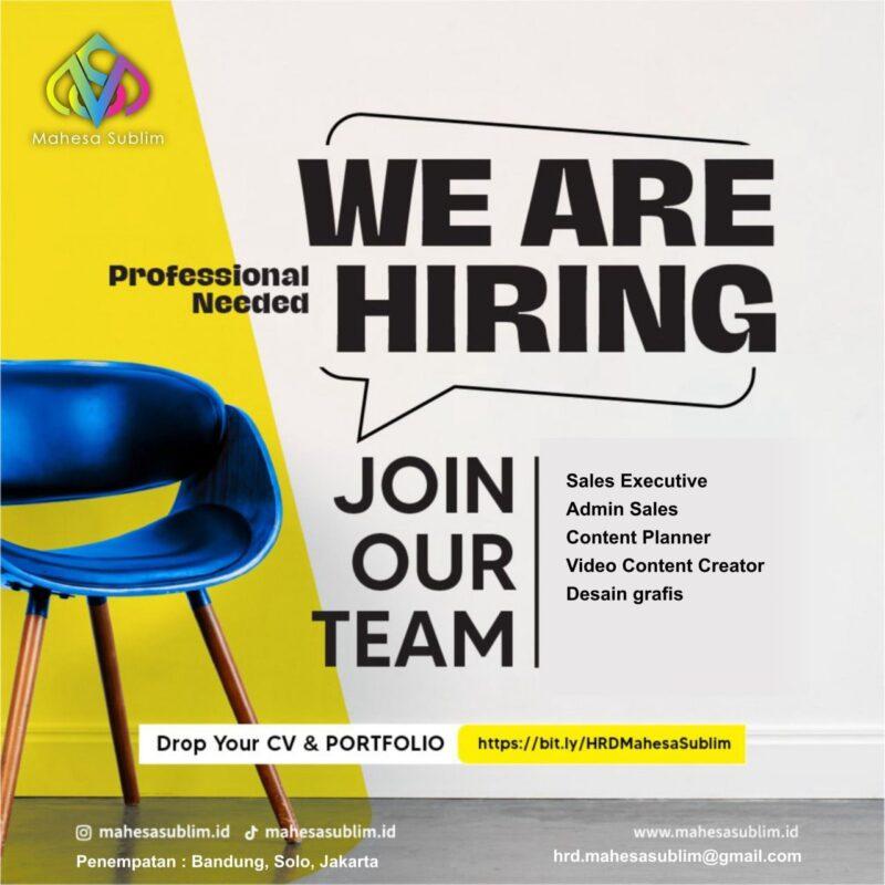 Lowongan Kerja Sales Executive - Admin Sales - Content Planner - Video ...