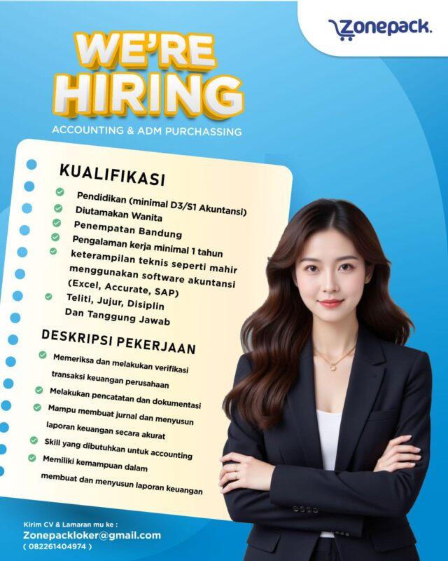 Lowongan Kerja Accounting - Adm Purchasing di Zone Pack - LokerBandung.id