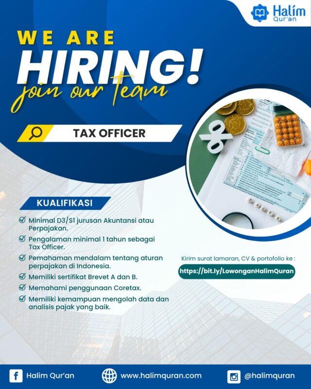 Lowongan Kerja Tax Officer di CV. Penerbit Halim Qur'an - LokerBandung.id