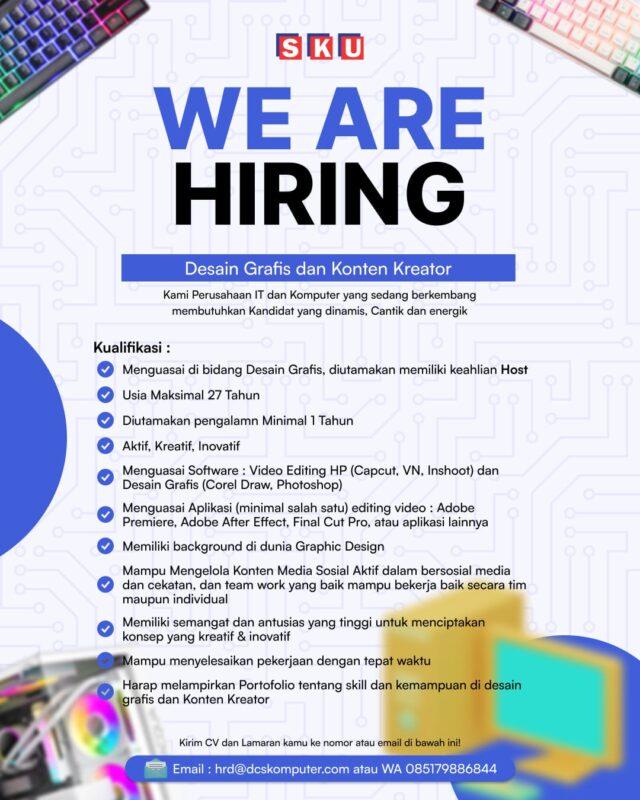 Lowongan Kerja Desain Grafis & Konten Kreator di PT. Solusindo Kreasi ...