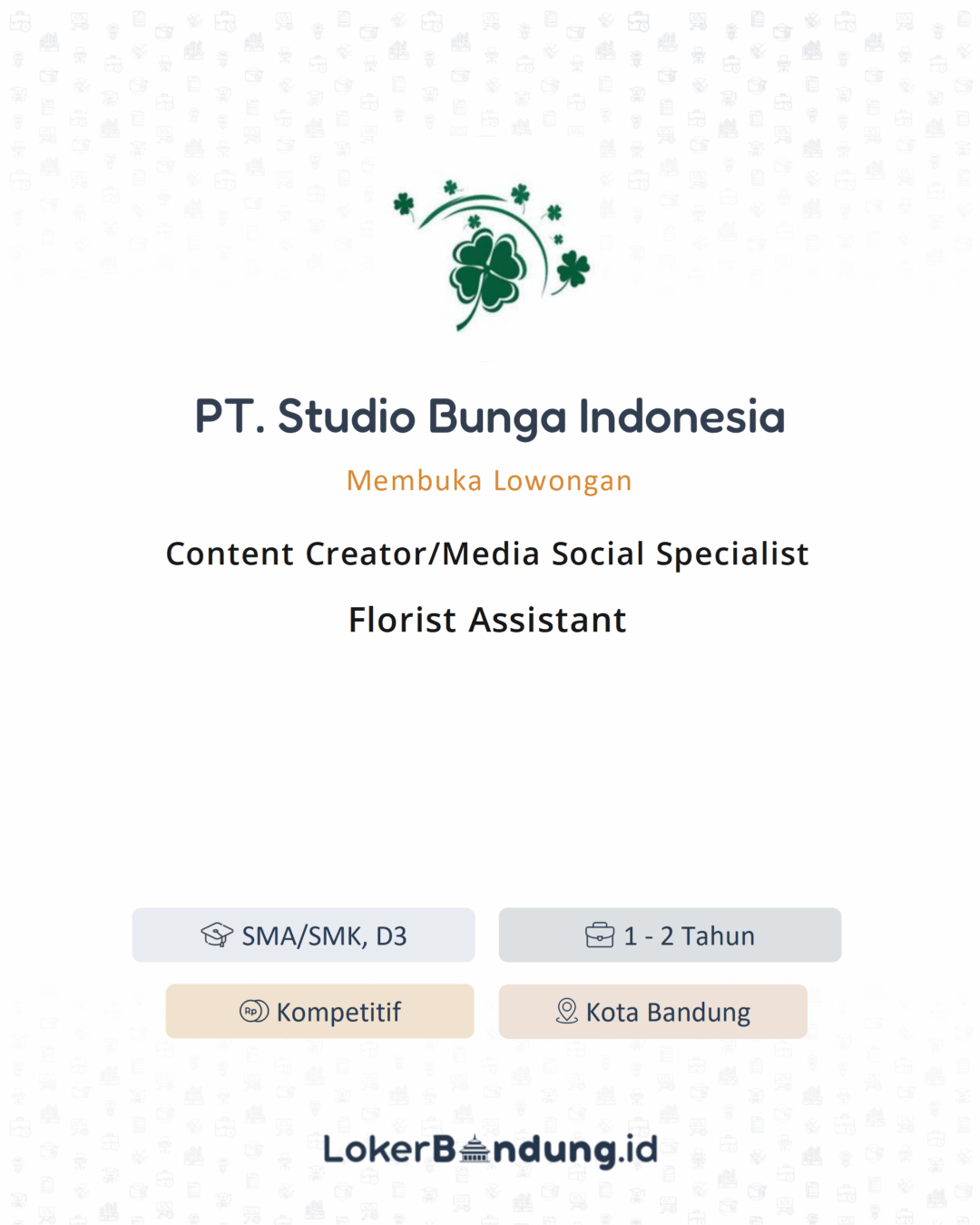Lowongan Kerja Content Creator/ Media Social Specialist - Florist ...