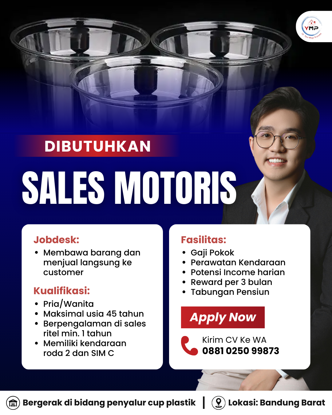 Lowongan Kerja Sales Motoris di CV. Yasa Mega Pratama - LokerBandung.id