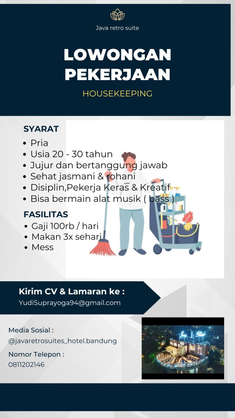 Lowongan Kerja Housekeeping di Java Retro Suite - LokerBandung.id