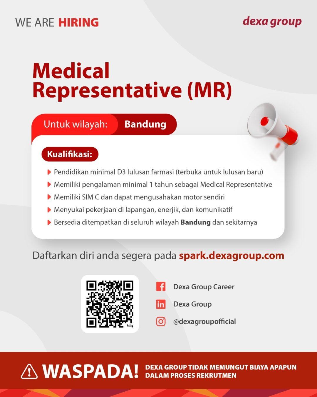 Lowongan Kerja Medical Representative (MR) di PT. Dexa Medica - LokerBandung.id