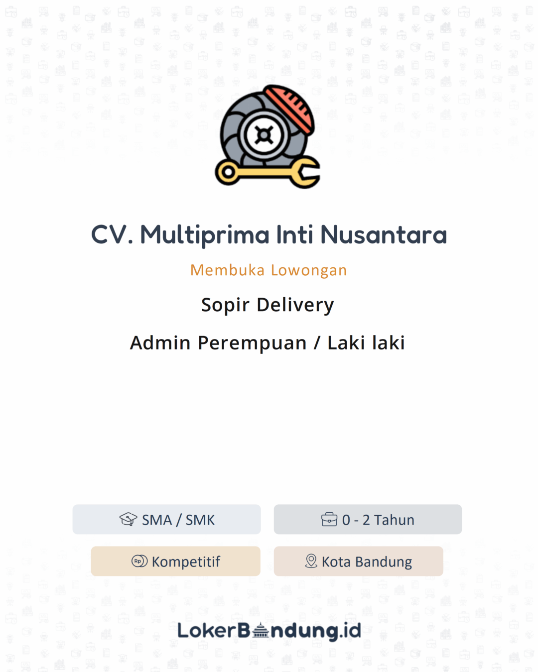 Lowongan Kerja Sopir Delivery - Admin Perempuan / Laki laki di CV ...
