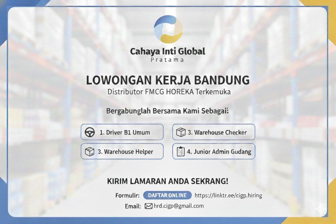 Lowongan Kerja Driver B1 Umum - Warehouse Helper - Warehouse Checker ...