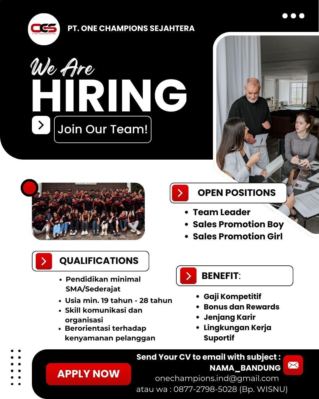Lowongan Kerja Team Leader - Sales Promotion Boy - Sales Promotion Girl ...