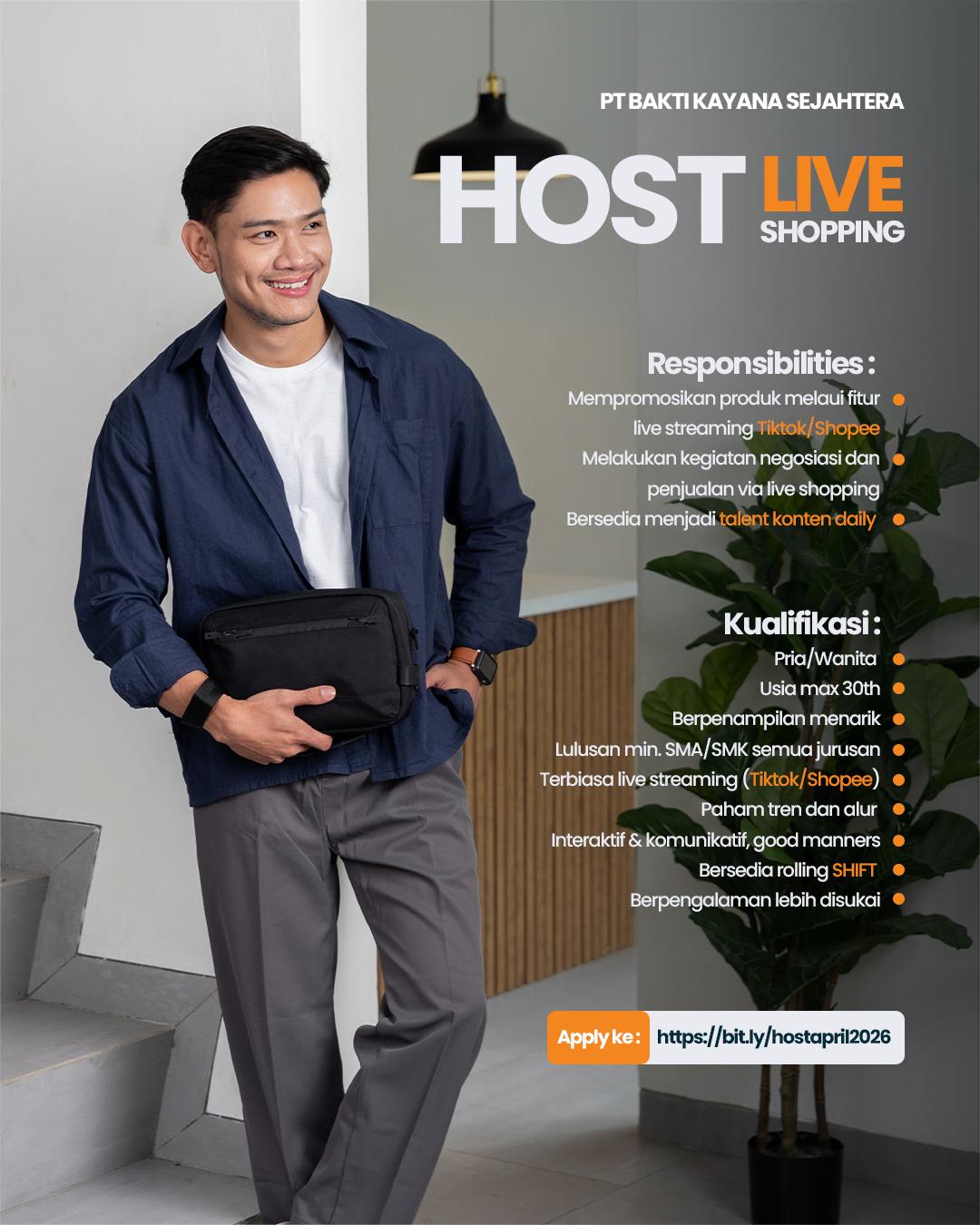 Lowongan Kerja Host Live Shopping di PT. Bakti Kayana Sejahtera ...