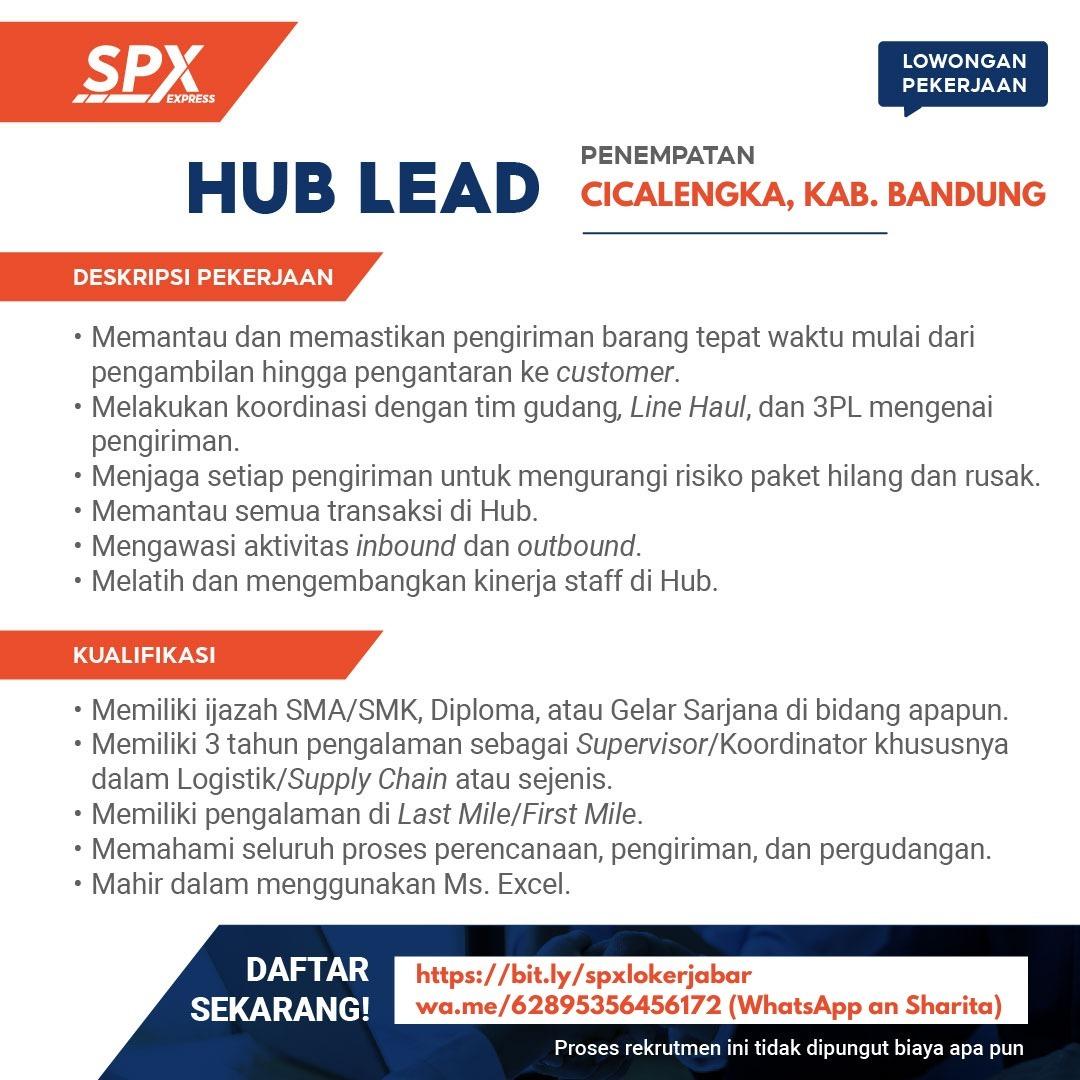 Lowongan Kerja Hub Lead di SPX Express - LokerBandung.id