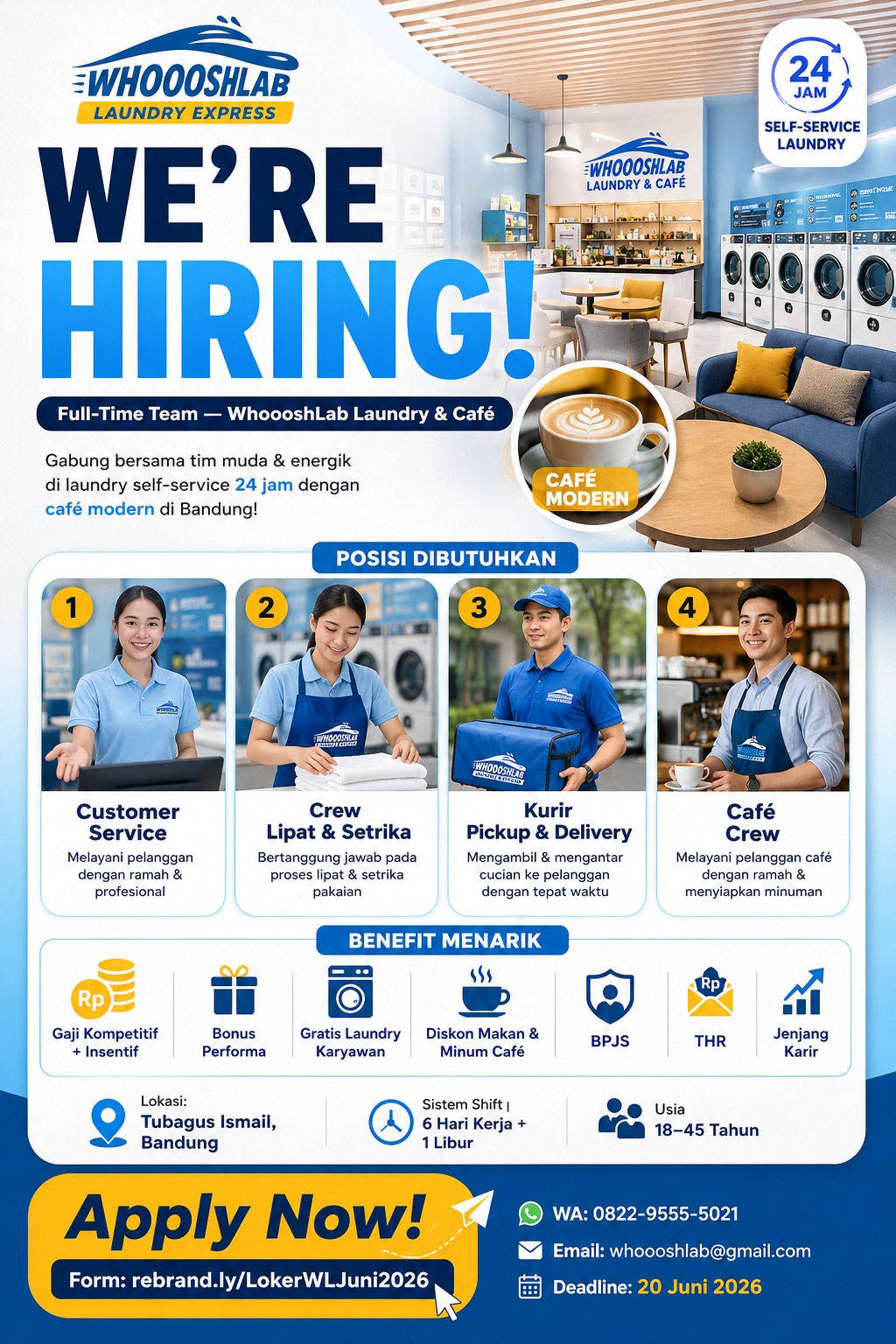 Lowongan Kerja Laundry Self-Service 24 Jam & Café - CustomerService ...